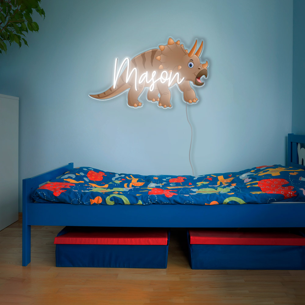 Custom Children Neon Sign For Triceratops Name Plate Bedroom Decorations custom-children-neon-sign-for-triceratops-name-plate-bedroom-decorations